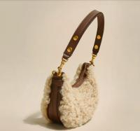 China Lamb Hair Saddle Bag Underarm Bag 23x7x12cm Small PU Shoulder Bag for Women for sale