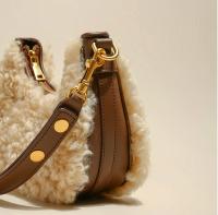 China Lamb Hair Saddle Bag Underarm Bag 23x7x12cm Small PU Shoulder Bag for Women for sale
