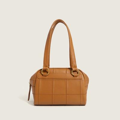 China 28cm 16cm PU Shoulder Bag Embroidery Thread Checkered Shoulder Bag for sale
