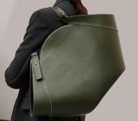 China 39cm 15cm 20cm Student PU Shoulder Bag Fan Shaped Irremovable Strap for sale