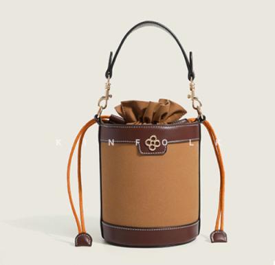 China OEM Women Crossbody Messenger Bag PU Leather Round Bucket Bag 19 Years Factory for sale