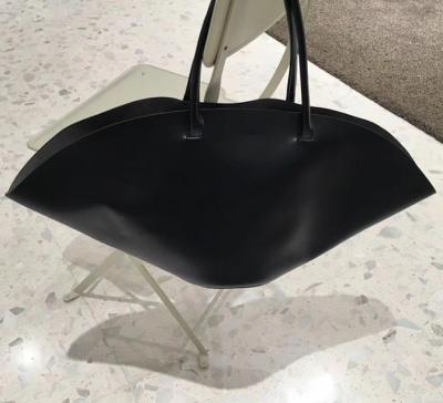 China Fan Shaped PU Leather Shoulder Bag 28cm 19cm Shopping Tote Handbag for sale