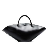 China Fan Shaped PU Leather Shoulder Bag 28cm 19cm Shopping Tote Handbag for sale
