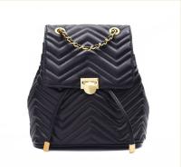 China Water Ripple Ladies Waterproof Backpack 24cm 16cm with Top Handles PU Leather for sale