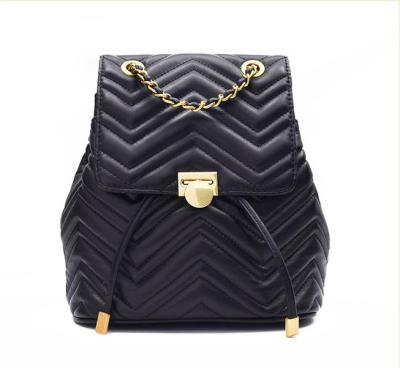 China Water Ripple Ladies Waterproof Backpack 24cm 16cm with Top Handles PU Leather for sale