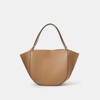 China 54cm 14cm Cowhide Shoulder Bag Niche Wide Strap Large Capacity Handbag for sale