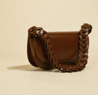 China Twisted Woven PU Leather Baguette Shoulder Bag 24x5x13cm Black for sale