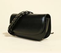 China Twisted Woven PU Leather Baguette Shoulder Bag 24x5x13cm Black for sale