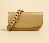 China Twisted Woven PU Leather Baguette Shoulder Bag 24x5x13cm Black for sale