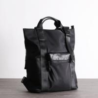 China Nylon PU Leather Women's Work Backpack 38cm Large Capacity Commuter Bag Black for sale