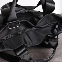 China Nylon PU Leather Women's Work Backpack 38cm Large Capacity Commuter Bag Black for sale