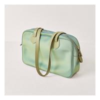 China Green PU Nylon Shoulder Bag 35cm 21cm Zipper Closure Tote for Women OEM for sale