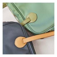 China Green PU Nylon Shoulder Bag 35cm 21cm Zipper Closure Tote for Women OEM for sale