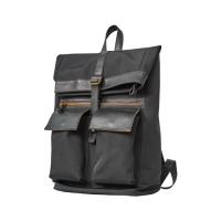 China Anti Splashing Water PU Leather Backpack 36cm 43cm Military Green for Men Women for sale