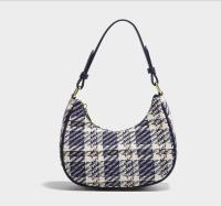 China Vintage PU Leather Underarm Shoulder Bag 24x8x12cm Niche Design Hard Zipper Closure for sale