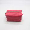 China Sedex Red PU Leather Cosmetic Bag ODM Zip Top Makeup Bag 20cm Large Capacity for sale