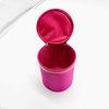 China OEM 24cm Leather Cosmetic Bag PU Double Zip Makeup Pouch Rose Red for sale