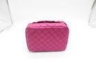 China Rose Red Leather Cosmetic Bag 24cm x 17cm x 8.5cm Personalized Makeup Pouch for sale