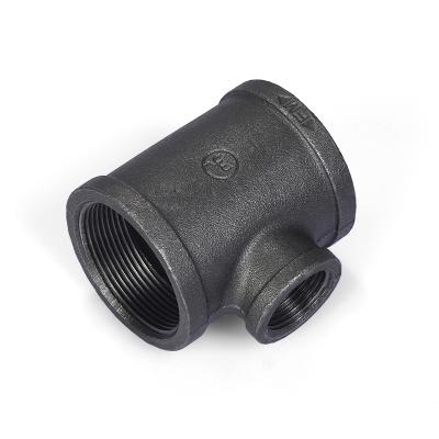 China Black Equal Pipe Fittings Iron Pipe Fittings Black Tee 1/8