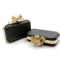 China Unique Flower Nob Light Gold Box Clutch Frame Iron Frame for sale