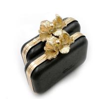 China Unique Flower Nob Light Gold Box Clutch Frame Iron Frame for sale