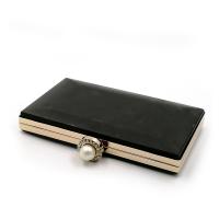 China Elegant Pearl Clasp Rectangle Shape Box Clutch Frame Woman Cluthes for sale