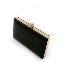 China Elegant Pearl Clasp Rectangle Shape Box Clutch Frame Woman Cluthes for sale