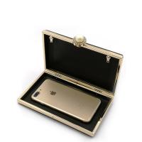 China Elegant Pearl Clasp Rectangle Shape Box Clutch Frame Woman Cluthes for sale