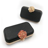 China Metal Box Clutch Frame 18x10.5cm Stone Flower Bunch for Handmade Purses for sale