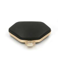 China Simple Clasp With Diamond Hexagon Shape Iron Box Clutch Frame for sale