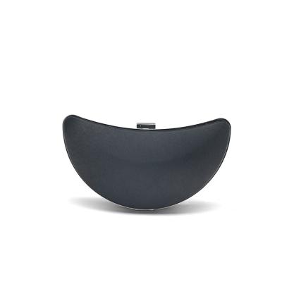 China Silver Moon Shape Clamshell Clutch Frame 219x122mm Block Clasp ODM Iron Alloy Purse Frame for sale
