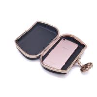 China Irregular D Shape Clamshell Metal Clutch Frame For Wedding Bag for sale