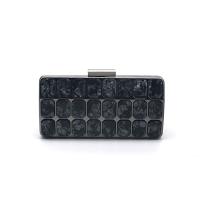 China Flat Closure Black Handbag Frame Iron Box Frame 17x11x2.5 cm Grey Acrylic for sale