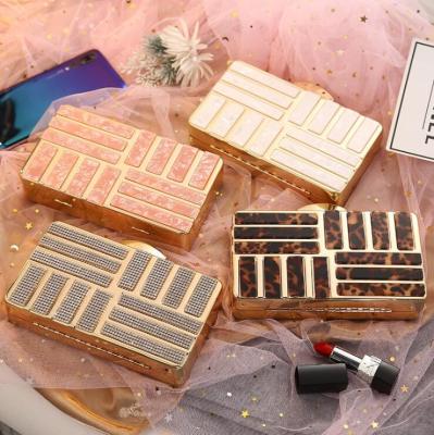 China Pink Acrylic Rectangle Purse Frame Gold Closure Metal Clutch Frame 18x10x4cm for sale
