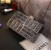 China Grey Acrylic Rectangle Purse Frame Box Frame 18x10x4cm with Chain Loops for sale