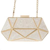 China 20x10x7cm White Acrylic Alloy Purse Frame For Making Handbag for sale