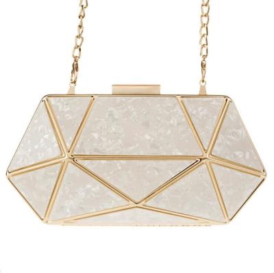 China 20x10x7cm White Acrylic Alloy Purse Frame For Making Handbag for sale