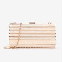 China Red Acrylic Square Closure Rectangle Purse Frame 18.5x10x5cm Metal Box for sale