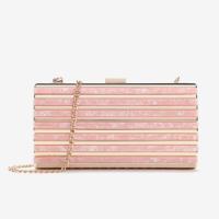China Red Acrylic Square Closure Rectangle Purse Frame 18.5x10x5cm Metal Box for sale