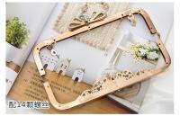 China Gold Bowknot Purse Clutch Frame 205mm x 75mm Iron Zinc Alloy for Wedding Bag Making for sale