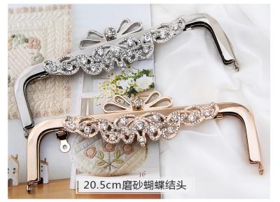 China Gold Bowknot Purse Clutch Frame 205mm x 75mm Iron Zinc Alloy for Wedding Bag Making for sale