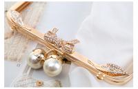 China Zinc Alloy Bow Ornament Purse Clasp Frames 20.5*7.5cm for sale