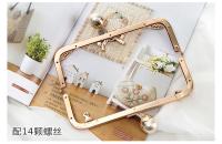 China Zinc Alloy Bow Ornament Purse Clasp Frames 20.5*7.5cm for sale