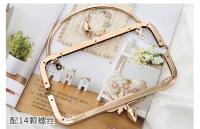 China Fashionable Metal Kiss Lock Purse Clutch Frame 21.5x7.5cm DIY Coin Purse Frame Gold for sale