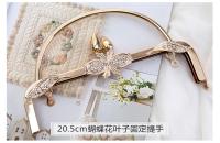 China Fashionable Metal Kiss Lock Purse Clutch Frame 21.5x7.5cm DIY Coin Purse Frame Gold for sale
