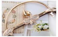 China Fashionable Metal Kiss Lock Purse Clutch Frame 21.5x7.5cm DIY Coin Purse Frame Gold for sale