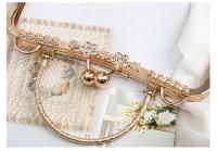 China Shiny Ball Clasp Flower Evening Bag Frame 23x7.5cm Zinc Alloy Handle for sale