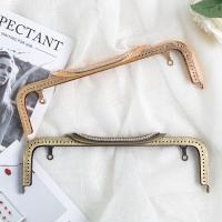 China Antique Flower Metal Purse Frame 18x6cm for Women Handbag Clutch Gold for sale