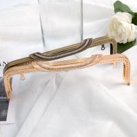 China Antique Flower Metal Purse Frame 18x6cm for Women Handbag Clutch Gold for sale