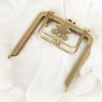 China Double Handle Antique Brass Purse Frame Lady Wallet Frame for sale